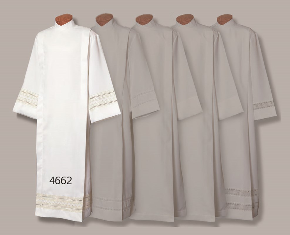 Beau Veste Alb 4662 | Embroidered Front Wrap Alb | Clergy Albs | Priest ...