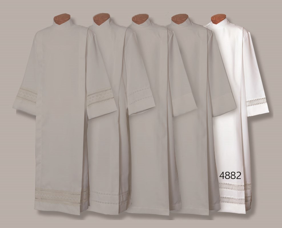 Beau Veste Alb 4882 | Embroidered Front Wrap Alb | Clergy Vestments ...