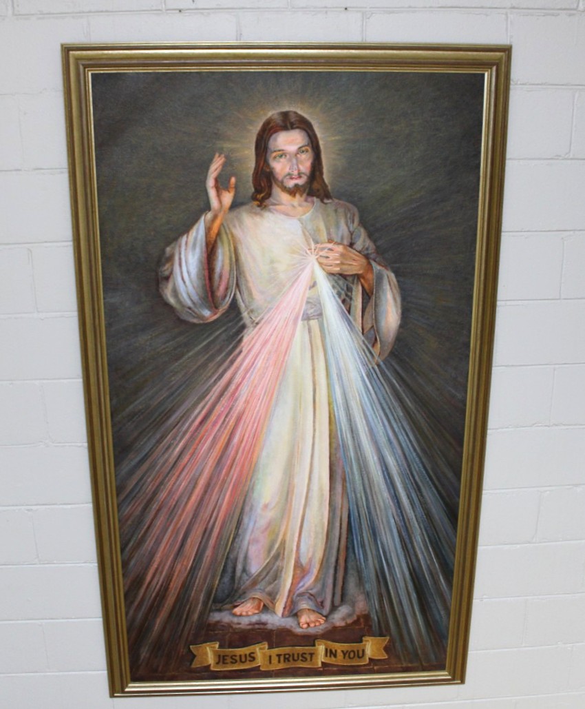 84" x 49" Original Oil Painting, The Divine Mercy | T. H. Stemper Co.