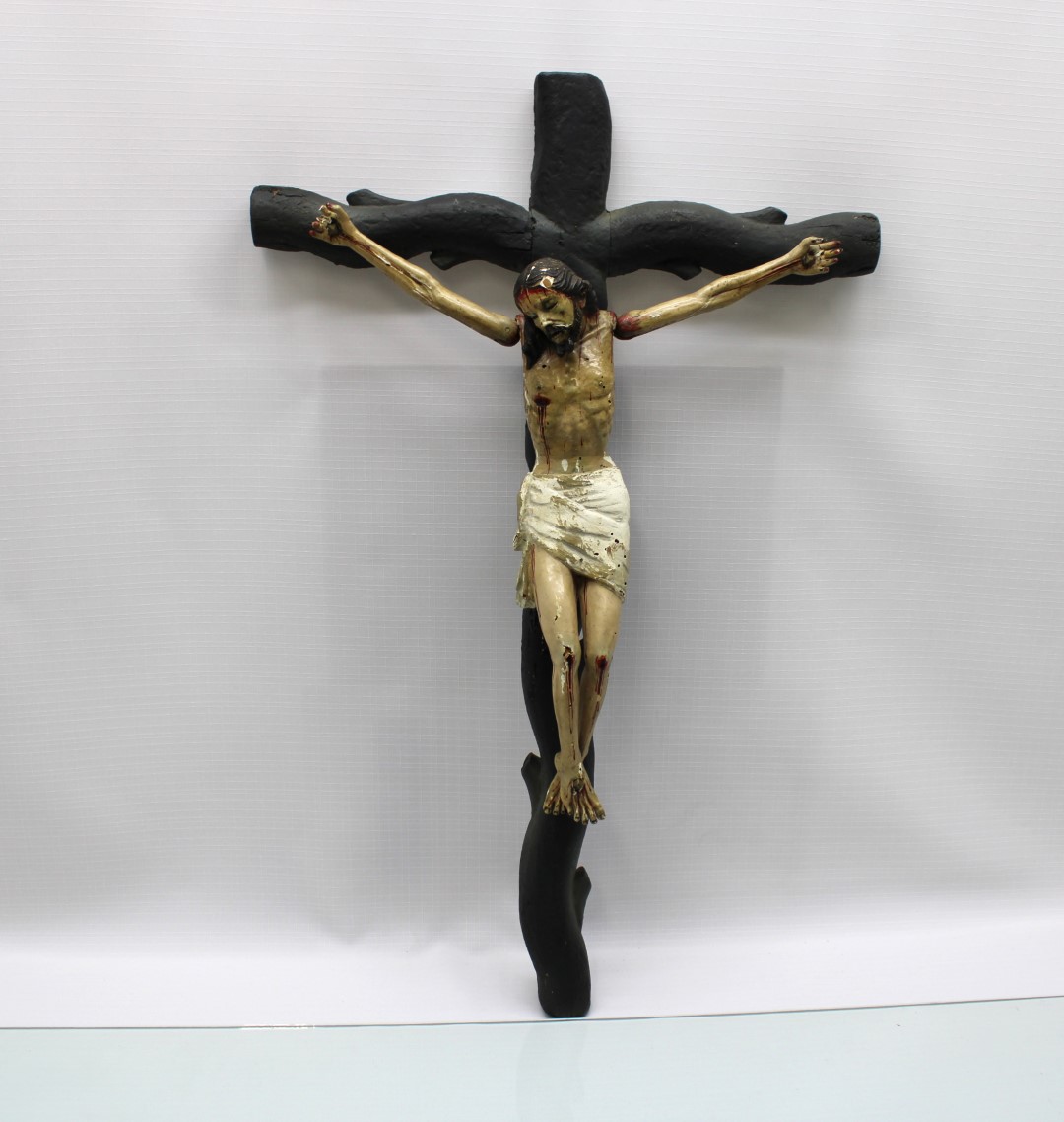 25 1/2" 18th Century Crucifix w/ Glass Eyes | T. H. Stemper Co.