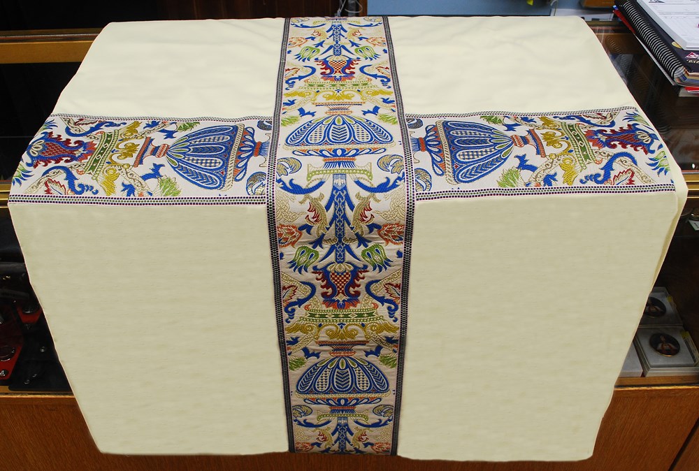 Funeral Pall With Blue Accented Orphreys | T. H. Stemper Co.