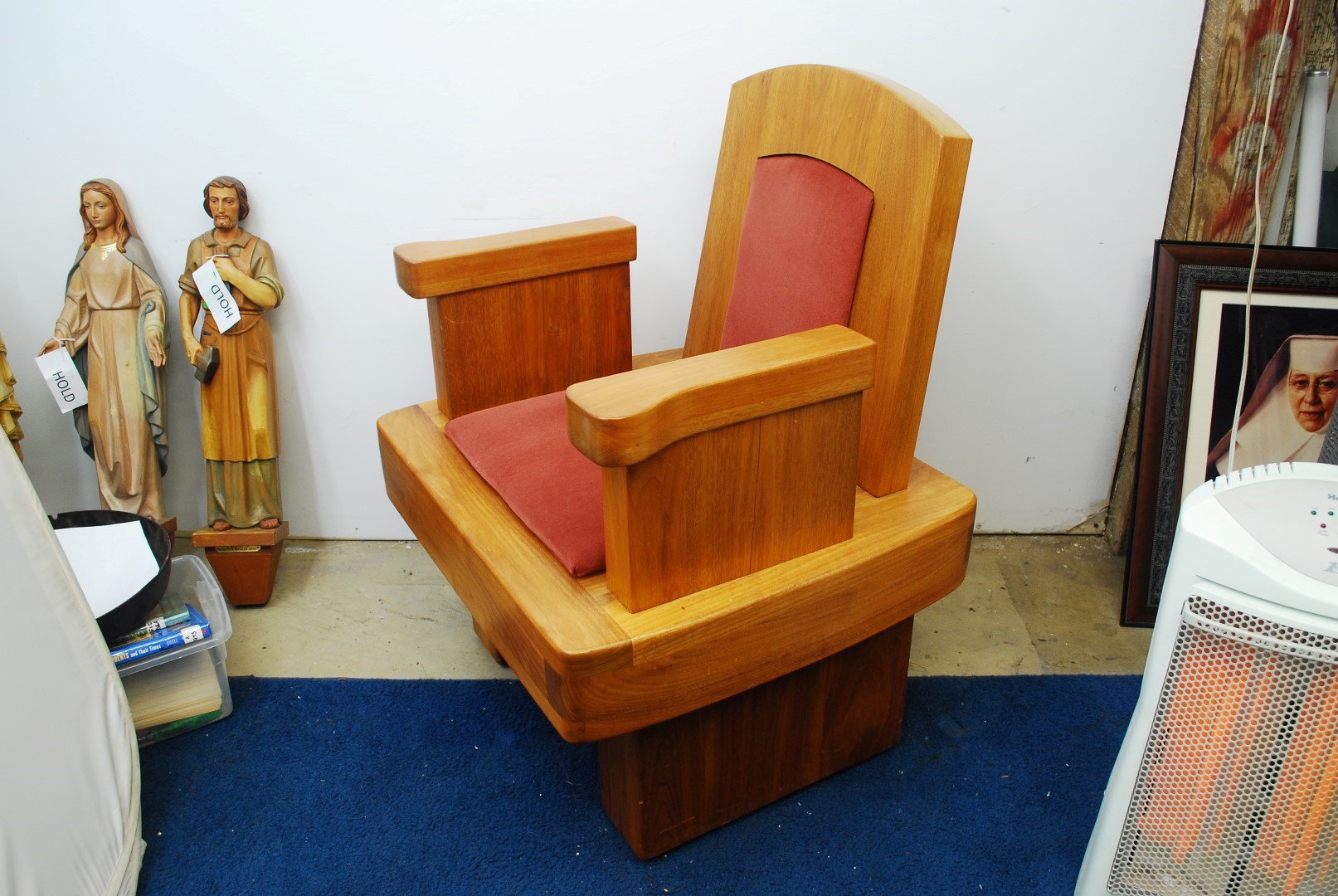 Wood Presiders Chair With Red Pads | T. H. Stemper Co.