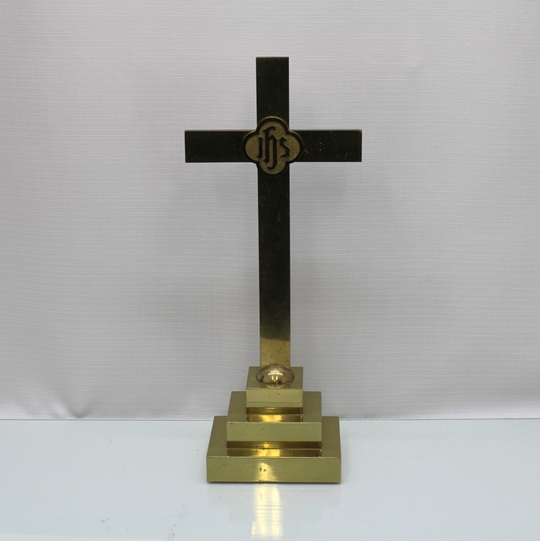 18" Brass Tri-Step Altar Cross | T. H. Stemper Co.