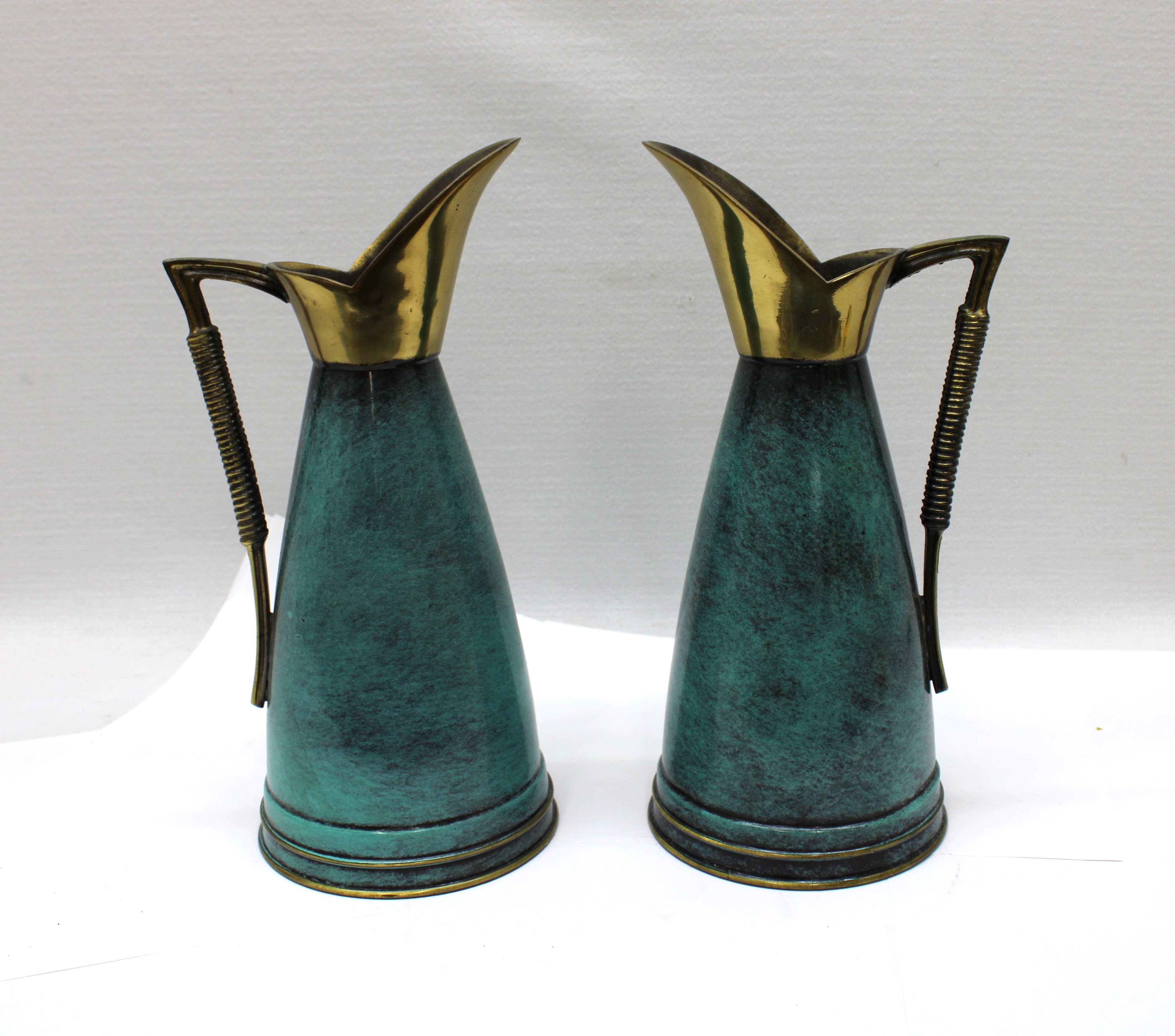 Oppenheim Brass Pitcher PAIR- 11" | T. H. Stemper Co.