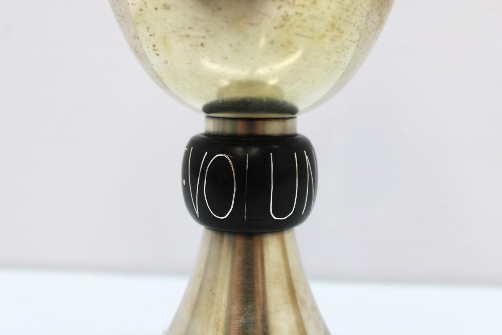 7 1/2" Kevelar Sterling Chalice with 8 Genuine Diamonds & Silver Inlay ...