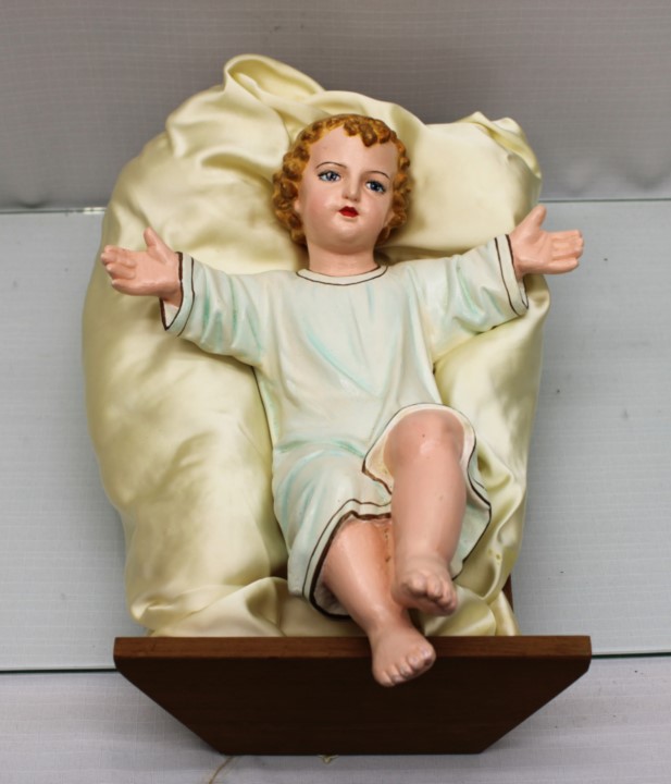 11.5" Plaster Infant w/ Padded Manger | T. H. Stemper Co.