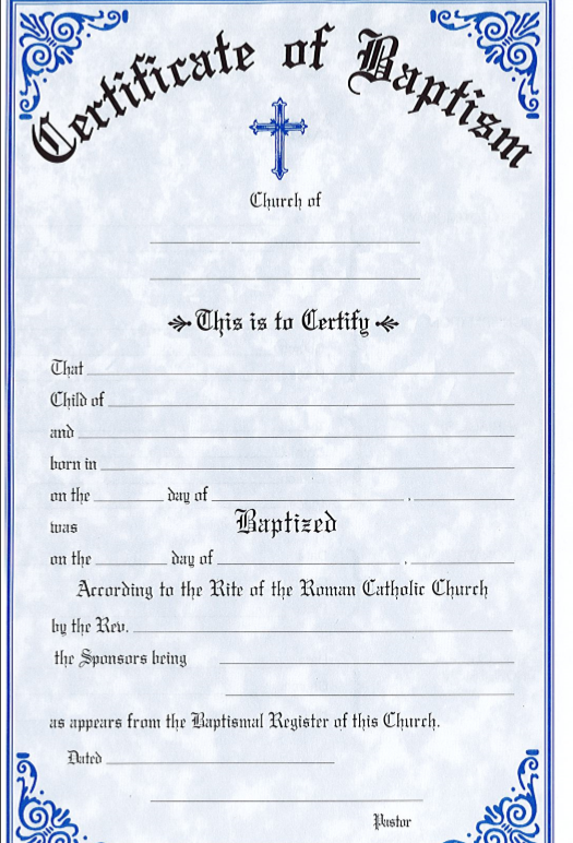 Printable Baptismal Certificate Templates Printable Baptismal Certificate Templates
