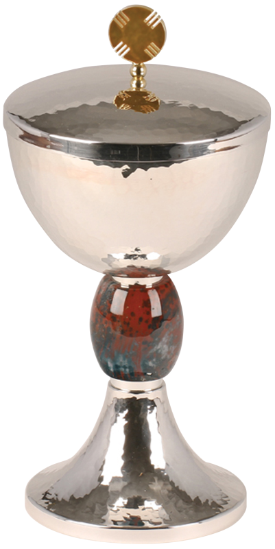 Bright Silver Plated with Hammered Finish Ciborium | T. H. Stemper Co.