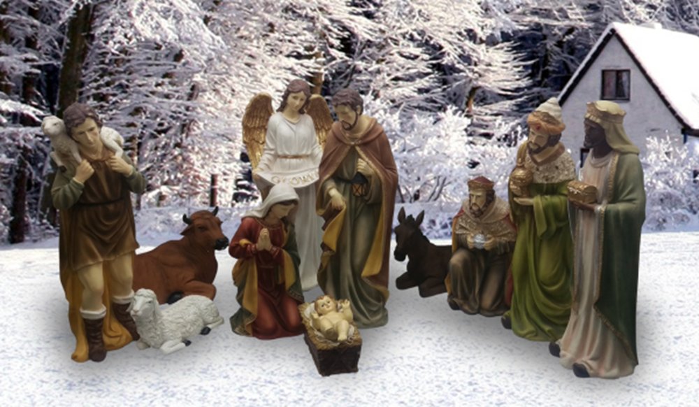 27” Tall Indoor Outdoor Nativity Set | Large Yard Outside Creche Scene ...